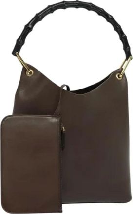 Gucci Pre-owned Cuir sacs-gucci - Femme - Pre-owned - Brun - Taille: ONE Size