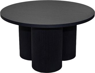Oviala Table basse ronde 80 cm scandinave bois noir