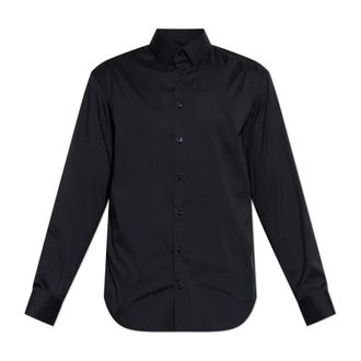 Giorgio Armani Slim Fit Baumwollhemd - - Shirts - Herren - Blau - 4XL