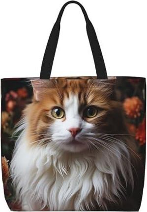 Generic Chat Sur Le Tapis Sac A Main Femme D&eacute;contract&eacute; Sacs R&eacute;utilisable Sac Cabas Pour Shopping Travail Voyage