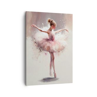 Arttor Bilder auf Leinwand Ballerina M&auml;dchen St&uuml;ck Leinwandbild mit Rahmen 50x70cm Wandbilder Dekoration Wohnzimmer Schlafzimmer K&uuml;che Deko Gro&szlig; Wanddeko Bil