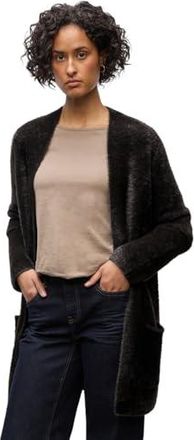 Street One 2515401 Cardigan Long en Fil de Plumes, Marron Ultra Profond, 38 Femme