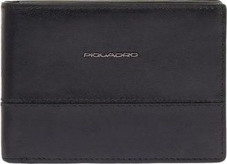 Piquadro Homme, Accessoires, Noir, Taille: ONE Size Portefeuille avec fen&ecirc;tre didentification &agrave; rabat