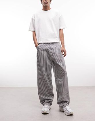 Carhartt Work in Progress Mercer - Pantalon &agrave; rayures - Gris