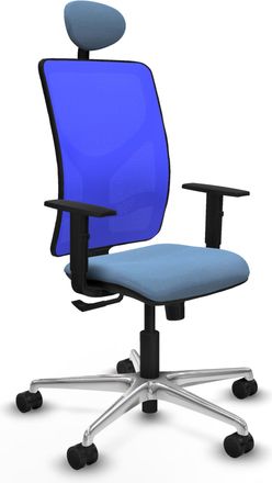 Piqueras y Crespo Schreibtischstuhl aus Stoff mit 1D-Armlehnen, h&ouml;henverstellbarer Lendenwirbelst&uuml;tze und festem Kopfteil, ausgestattet mit 3 Positionen und Schneidesch