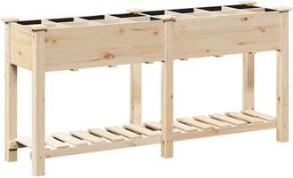 vidaXL Cache-pot de jardin avec étagère Beige 161.5 x 45 x 76.5 cm vidaXL