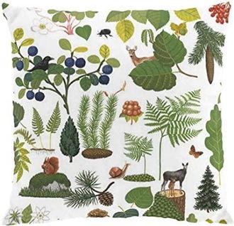 Arvidssons Textil Skogsliv Grün Kissenbezug 47x47 cm