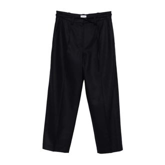 Brunello Cucinelli Stoffhose aus Wolle mit Bundfalten - - Trousers - Damen - Blau - XS