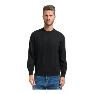A|X Armani Exchange Schwarzer Wollmischung Rundhalsausschnitt Pullover - - Knitwear - Herren - Schwarzk - XL