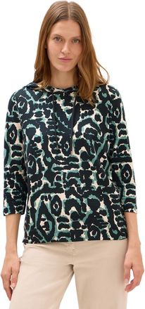 Cecil Damen 3227485 Gemustertes Hoodie Shirt, Ink Green, XX-Large
