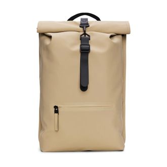 Rains Stylischer Rucksack mit Polyesterbeschichtung - - Bags - Herren - Beige - ONE SIZE