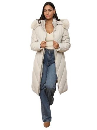 La Modeuse Doudoune &agrave; capuche en fausse fourrure
