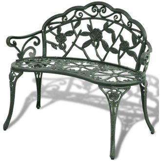 vidaXL Vidaxl - Banc de jardin 100 cm Aluminium coulé Vert