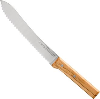 Opinel Parall&egrave;le Brotmesser 21 cm Wellenschliff-Klinge aus X50CrMoV15 Edelstahl, Buchenholzgrifft, gefertigt in Frankreich, Silber