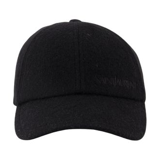 Saint Laurent Kaschmir Schwarze M&uuml;tze Herbst-Winter 2025 - - Accessories - Herren - Schwarzk - 57 CM