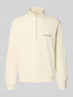 Jack & Jones Sweatshirt mit Troyer-Kragen und Label-Stitching