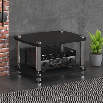 Generic HiFi Regal 4-stufiges Stereo-St&auml;nder, HiFi-Lautsprechergeh&auml;use Mit Vibrationsd&auml;mpfung, Modernes Stereo-Rack Aus Holz for Gaming, Besprechungsr&auml;ume, Wo