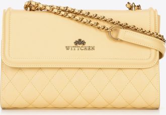 Wittchen Damen-Umh&auml;ngetasche aus Naturleder mit Steppung, gelb