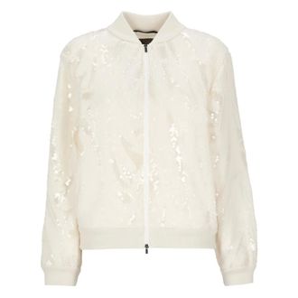 PESERICO Veste Bombe Paillet&eacute;e - Femme - Vestes - Blanc - Taille: 38 FR