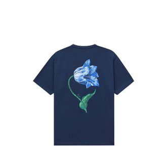 Kenzo Floral-Embroidered Cotton T-Shirt - Navy