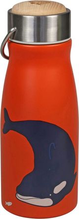 The Zoo Trinkflasche Edelstahl Ocean mit Wal Motiv in Orange