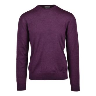 Ballantyne Woll Rundhals Pullover Sweater - - Knitwear - Herren - Lila - 2XL