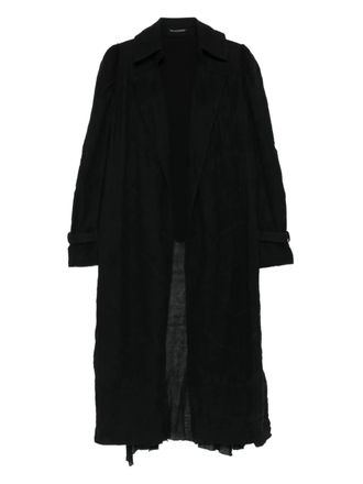 Yohji Yamamoto manteau en laine à simple boutonnage - Noir