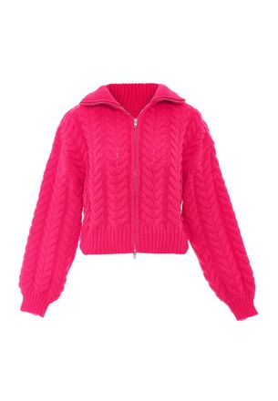 Mymo Strickjacke Damen Fuchsie