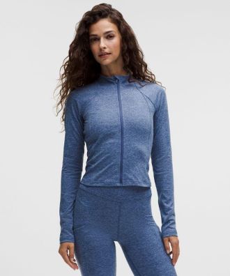 lululemon Softy Suedey Slim-Fit Jacket f&uuml;r Frauen - Neon - Gr&ouml;&szlig;e 10