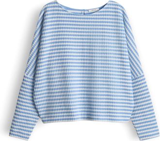 OPUS Damen Sweatshirt | GRESH Regular Ringel Sweatshirt in Strickoptik Water Blue, 42