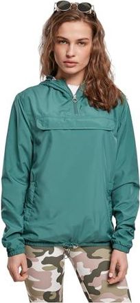 Urban Classics Veste Coupe-Vent de Mi-Saison pour Femme, Poche Kangourou, Poignets Élastiques, Capuche et Taille à Cordons, Col Zippé, 100% Polyester, paleleaf, Tail