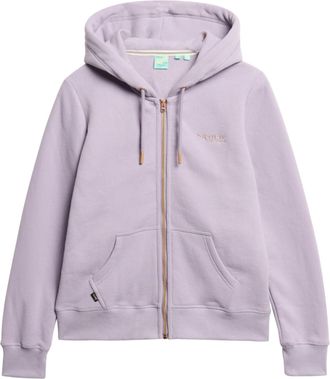 Superdry Damen Essential Kapuzenjacke mit Logo Brassica Flieder 44