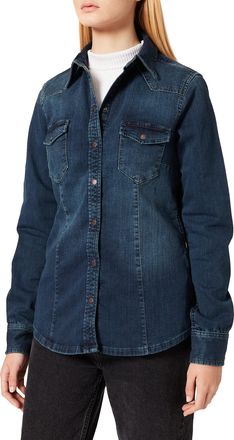 Herrlicher Damen Lilien Jogg Denim Jeanshemd, Admiral 816, XS