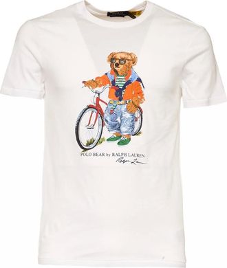 Polo Ralph Lauren Homme, Tops, Blanc, Taille: XL Girocollo Maniche corte Custom Slim-Fit