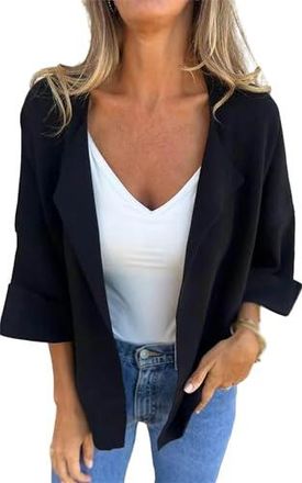 Generic Cardigan d&eacute;contract&eacute; en daim synth&eacute;tique pour femme, v&ecirc;tement dext&eacute;rieur surdimensionn&eacute; en cuir pour femmes, gilet de campagne uni &agrave; la mode pour femm