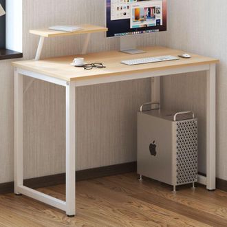 Soges Bureau dordinateur Table Informatique avec &Eacute;tag&egrave;re de Rangement 100x50cm Postes de Travail Meuble de Bureau pour Ordinateur pour Salle &agrave; Manger