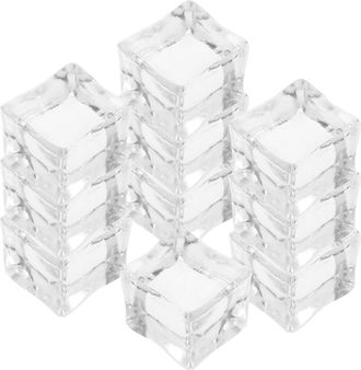 Valiclud 20 St&uuml;ck K&uuml;nstliche Acryl Eisw&uuml;rfel Transparent 25mm Durchsichtige Eisw&uuml;rfel Tischdekoration Wiederverwendbar f&uuml;r Fotografie Vasenf&uuml;llung und Party De