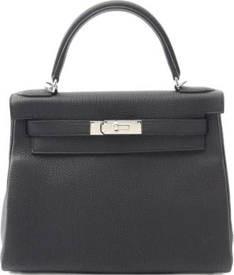 Hermès 2024 Kelly Handtasche 28cm - Schwarz