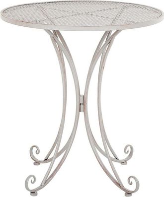Beliani Table de Jardin ou Terrasse Type Bistro Ronde 71 cm en M&eacute;tal Gris Design Classique et Romantique Beliani