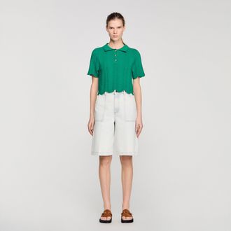 Sandro Pull court en maille fantaisie