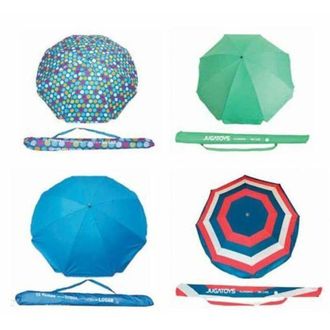 Bigbuy Parasol en aluminium - JUGATOYS - 240 cm - 8 baleines - Tissu Oxford 300D - Protection UV 50+ - Fen&ecirc;tre lat&eacute;rale
