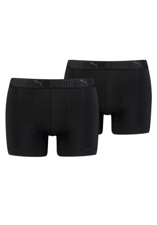 Puma Boxershorts PUMA PUMA MEN SPORT MICROFIBER BOXERS 2P, Damen, Gr. XL, schwarz, Obermaterial: 88% Polyester, 12% Elasthan, bedruckt, unifarben, normal, 