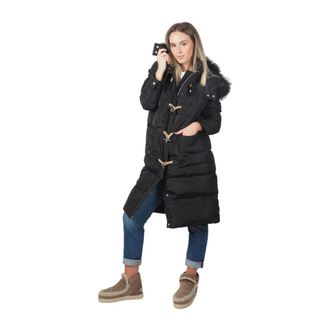Canadian Femme, Manteaux, Noir, Taille: 36 FR Manteau long en duvet avec capuche
