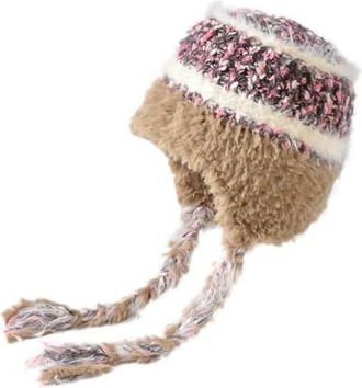 Generic Bonnet Femme Hiver Bonnet Femme Chapeau Femme Hiver Confortable Classique - Oreilles De Chat Tricot&eacute; Main, Doux Et Chaud, Parfait pour Cosplay, Sortie