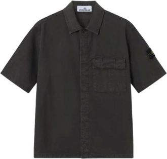 Stone Island Homme, Chemises, Gris, Taille: XL Chemise en coton bross&eacute;