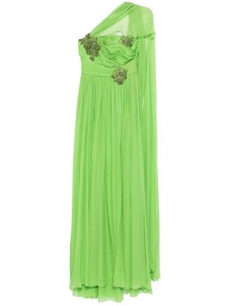 Zuhair Murad robe longue en chiffon - Vert