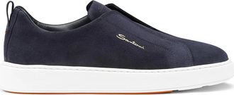 Santoni Low-Top Sneaker - Mens suede sneaker - Gr. UK_5_5 - in Wei&szlig; - f&uuml;r Damen