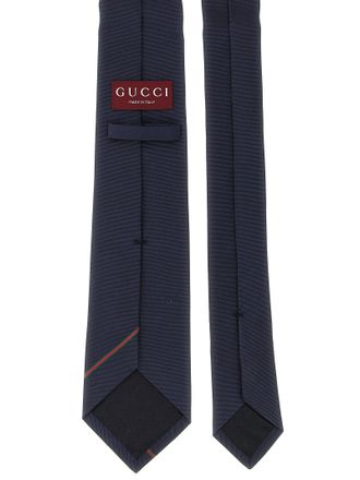 Gucci Jacquard Silk Necktie - Navy