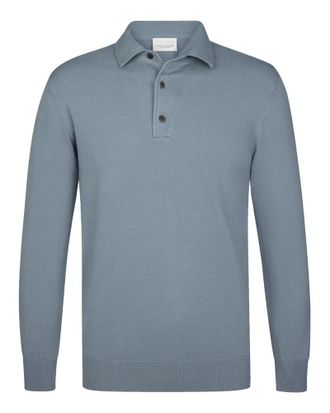 Profuomo Langarm Strick-Poloshirt mit Tencel in