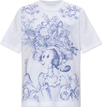 Moschino Femme, Tops, Blanc, Taille: 42 FR T-shirt avec Imprim&eacute;